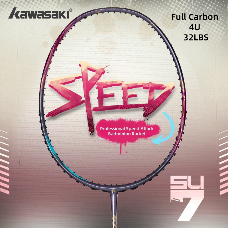 Kawasaki Professional Speed Attack Badminton Racket SPEED ULTRA 7 Full ...