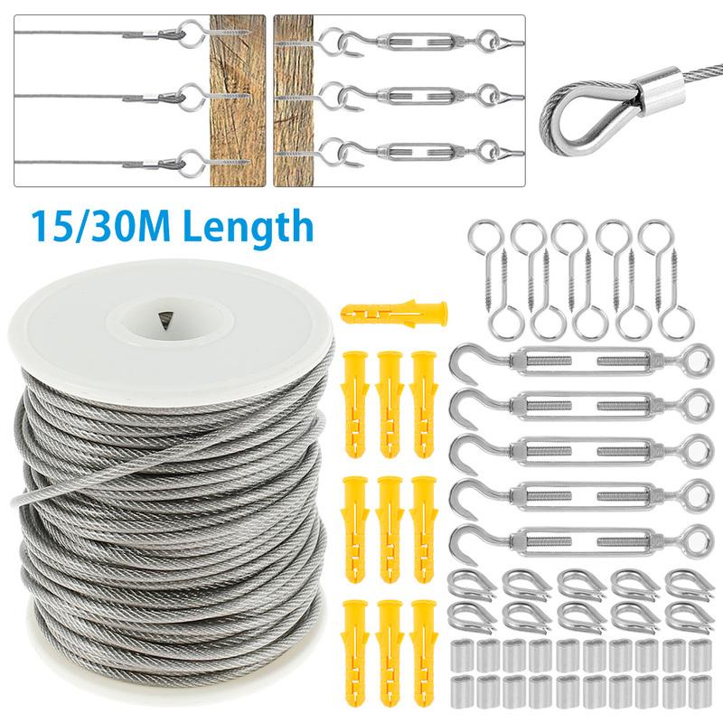 304 stainless steel cable garden wire railing kit PVC coated cable ...
