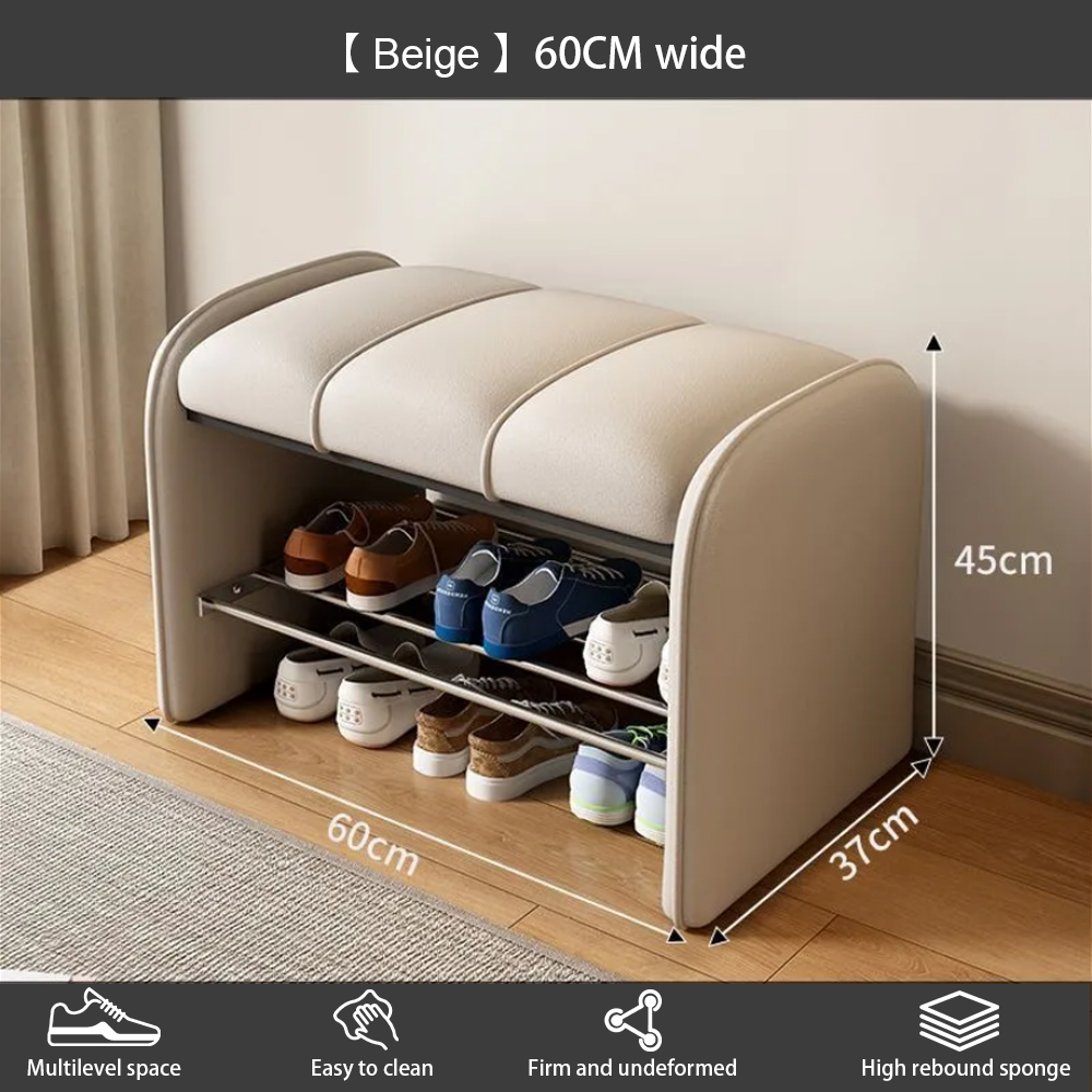 2 Layers Shoe Stool Cabinet Shoe Rack Stool Storage Modern Storage ...