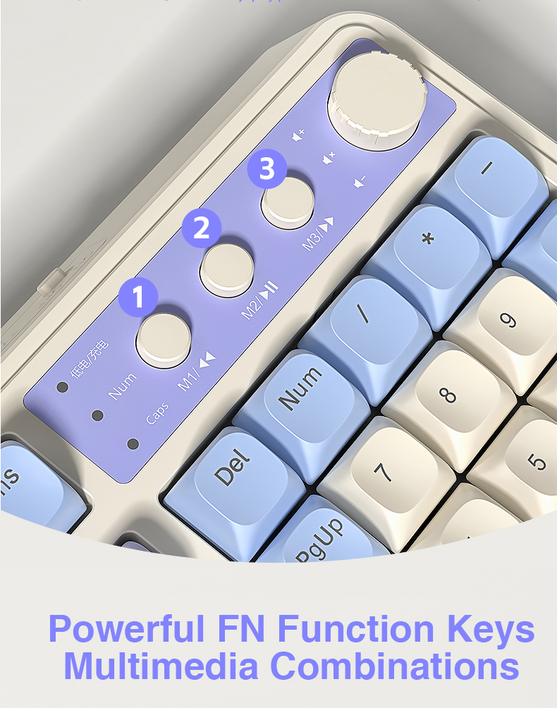 AULA S99 Wireless Membrane Keyboard 99 Keys Tri-mode RGB Multi-function ...