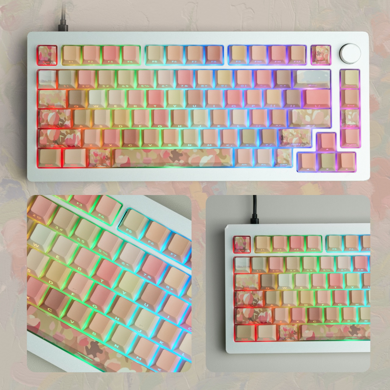 Spring Flower PBT Cherry Profile Keycaps Dye-Sublimation Custom 131 ...