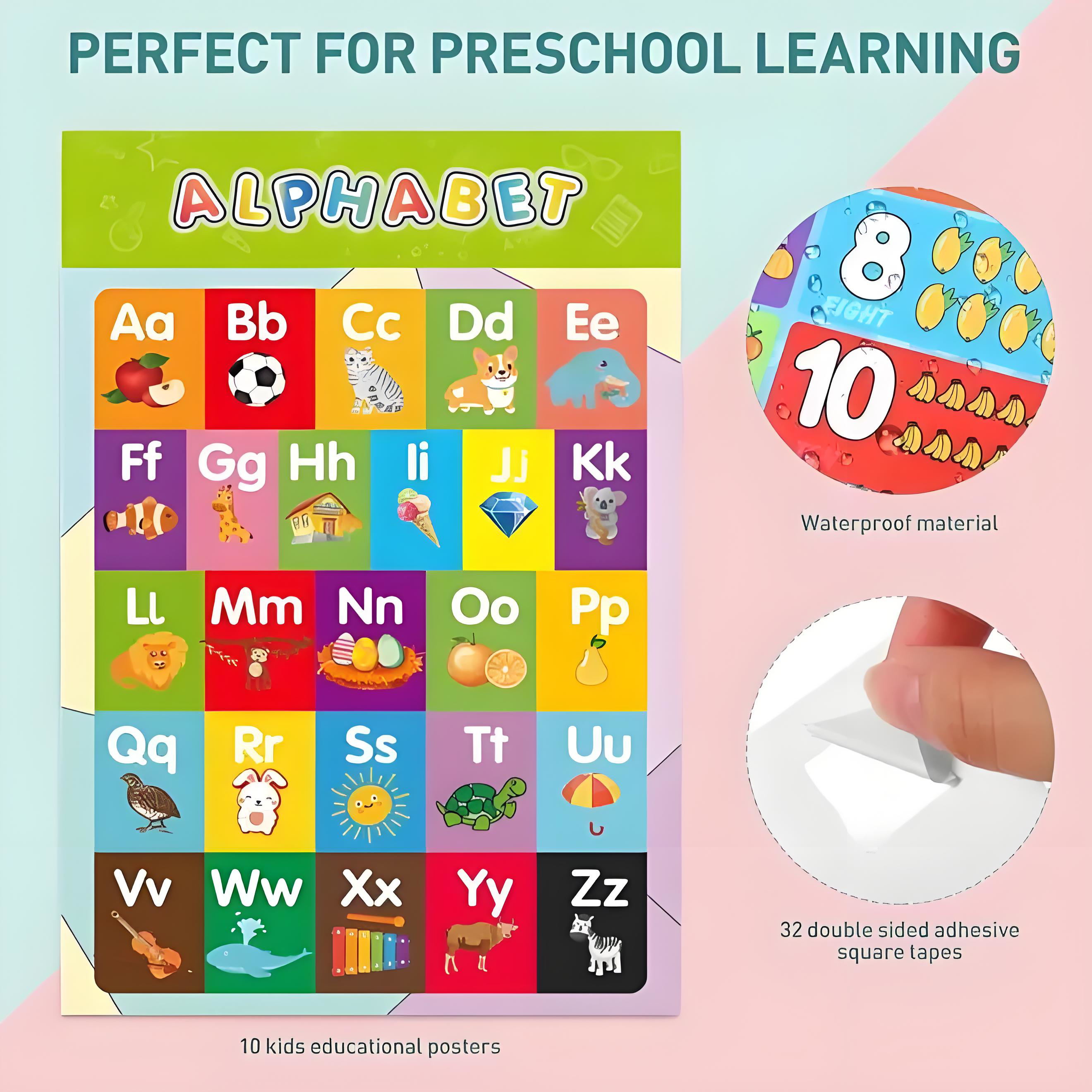 【10k+ Sold】16Pcs Chart Wall Educational SET For Toddlers Poster Opp ...