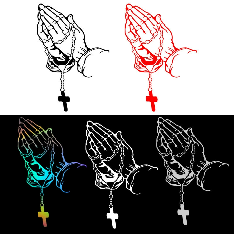 Car Stickers Personalized Buddha Hand Prayer Bead Gesture Car Stickers ...