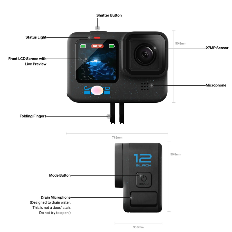 Used Action Camera For Gopro Hero 12 Black Live Streaming Webcam ...