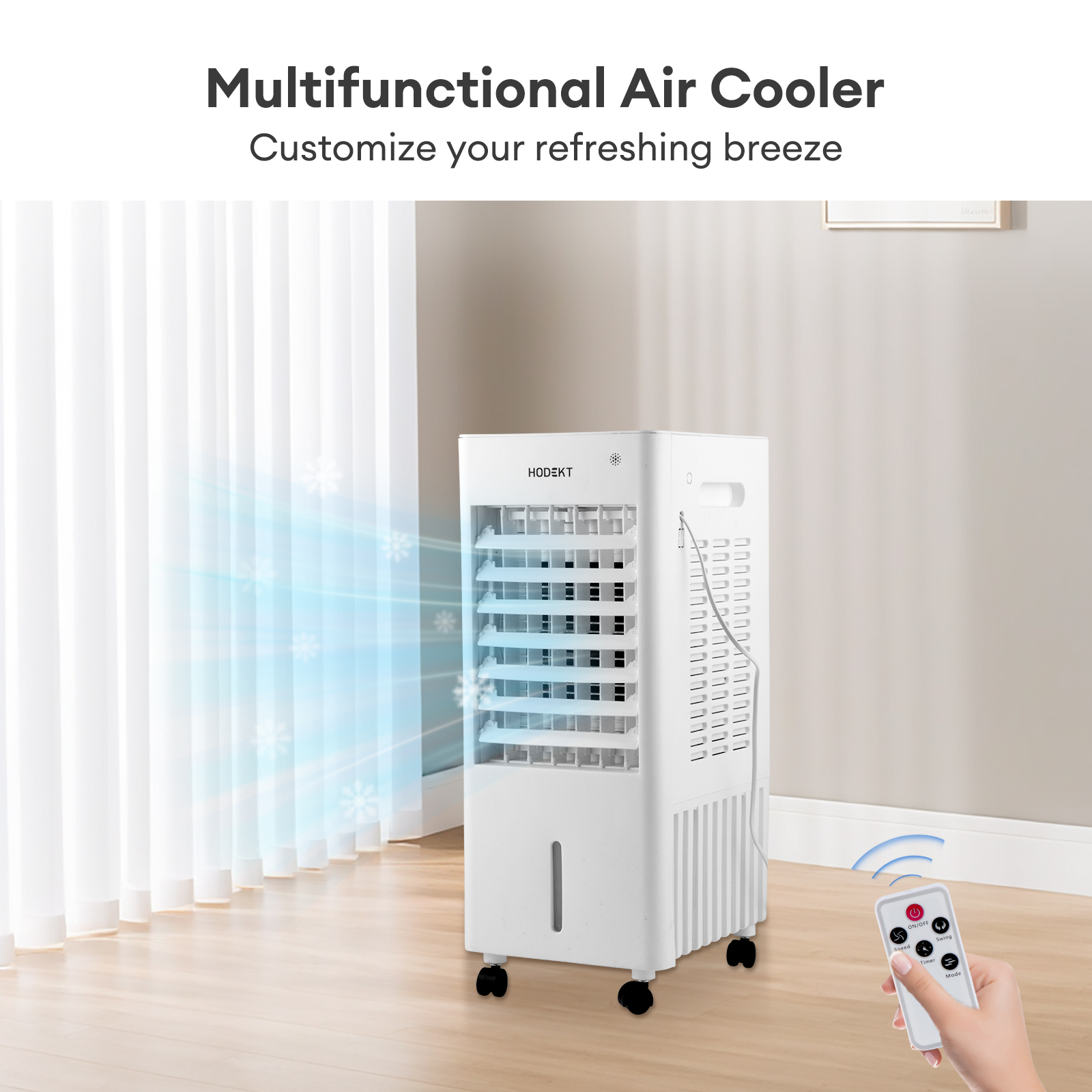 HODEKT Remote Control Air Cooler Fan Household Cooling Fan Air ...