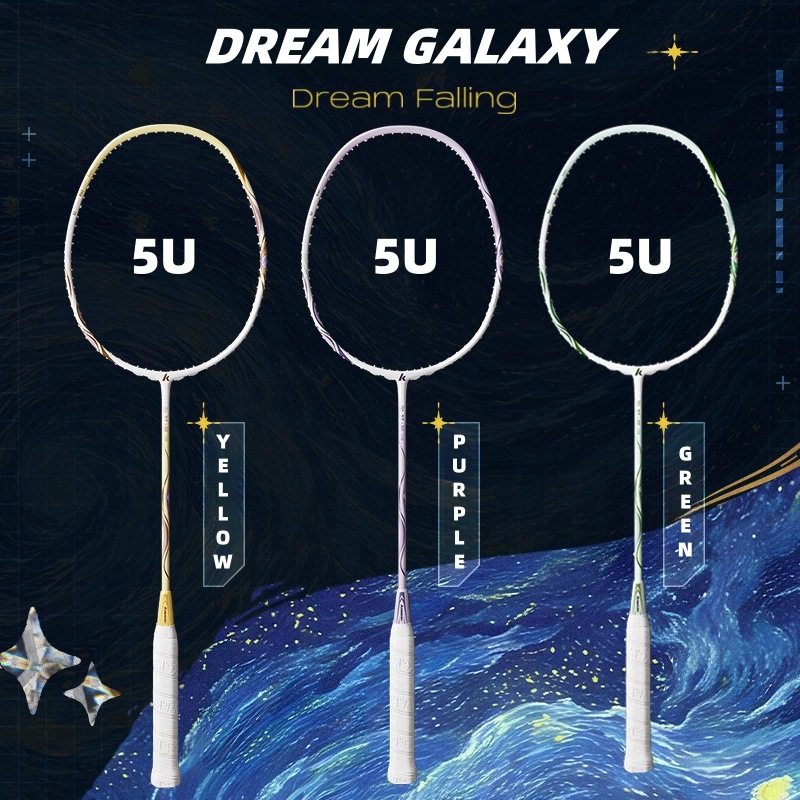 Kawasaki Badminton Racket DREAM GALAXY 5U 18-30LBS Full Carbon Suitable ...