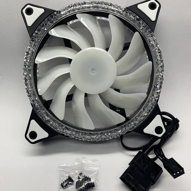 YGT PC FAN DOUBLE RING DIAMOND Rainbow RGB 120mm Case Fan Chassis ...