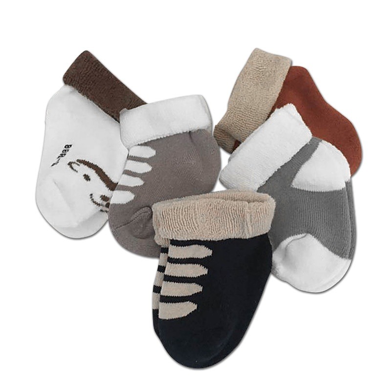5Pairs Baby Socks For Newborn Boy Girl Babies 0-12 Months Pure Socks ...