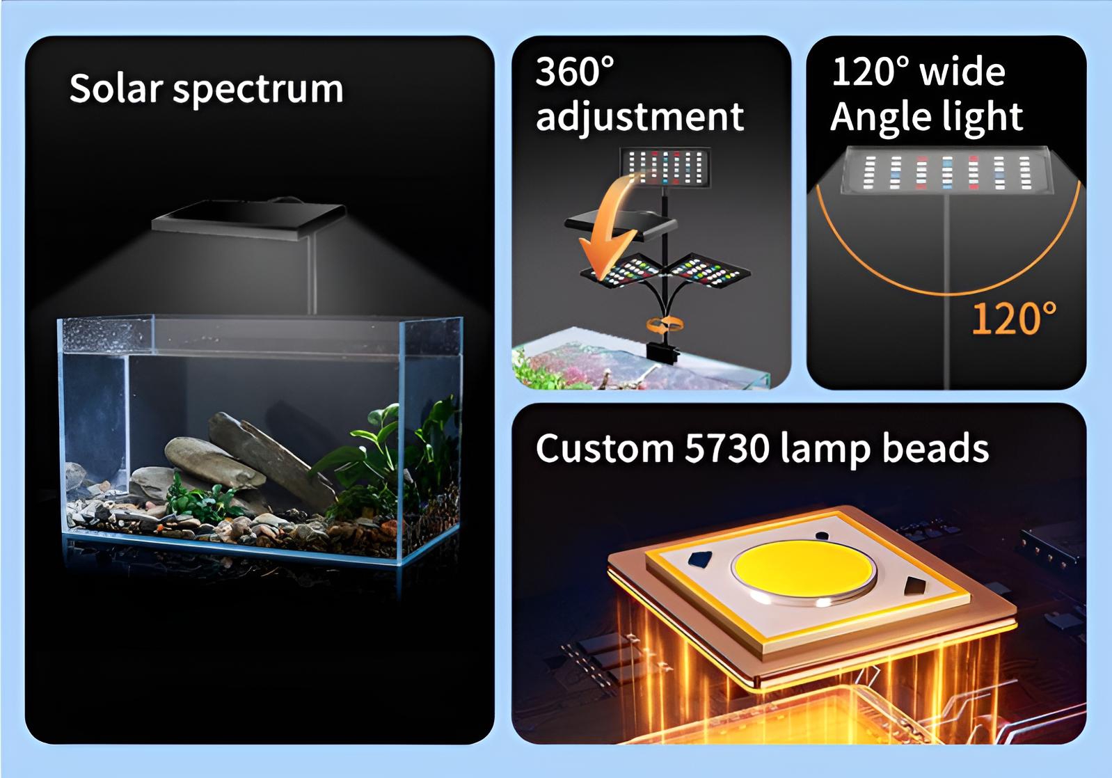 {Free shipping} USB fish tank light dimming color changing LED grass ...
