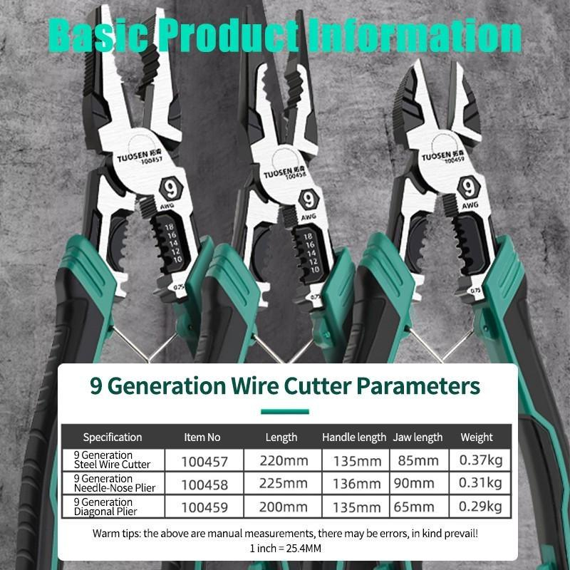 10 in 1 Combination Pliers chrome vanadium steel 9inch Multifunction ...