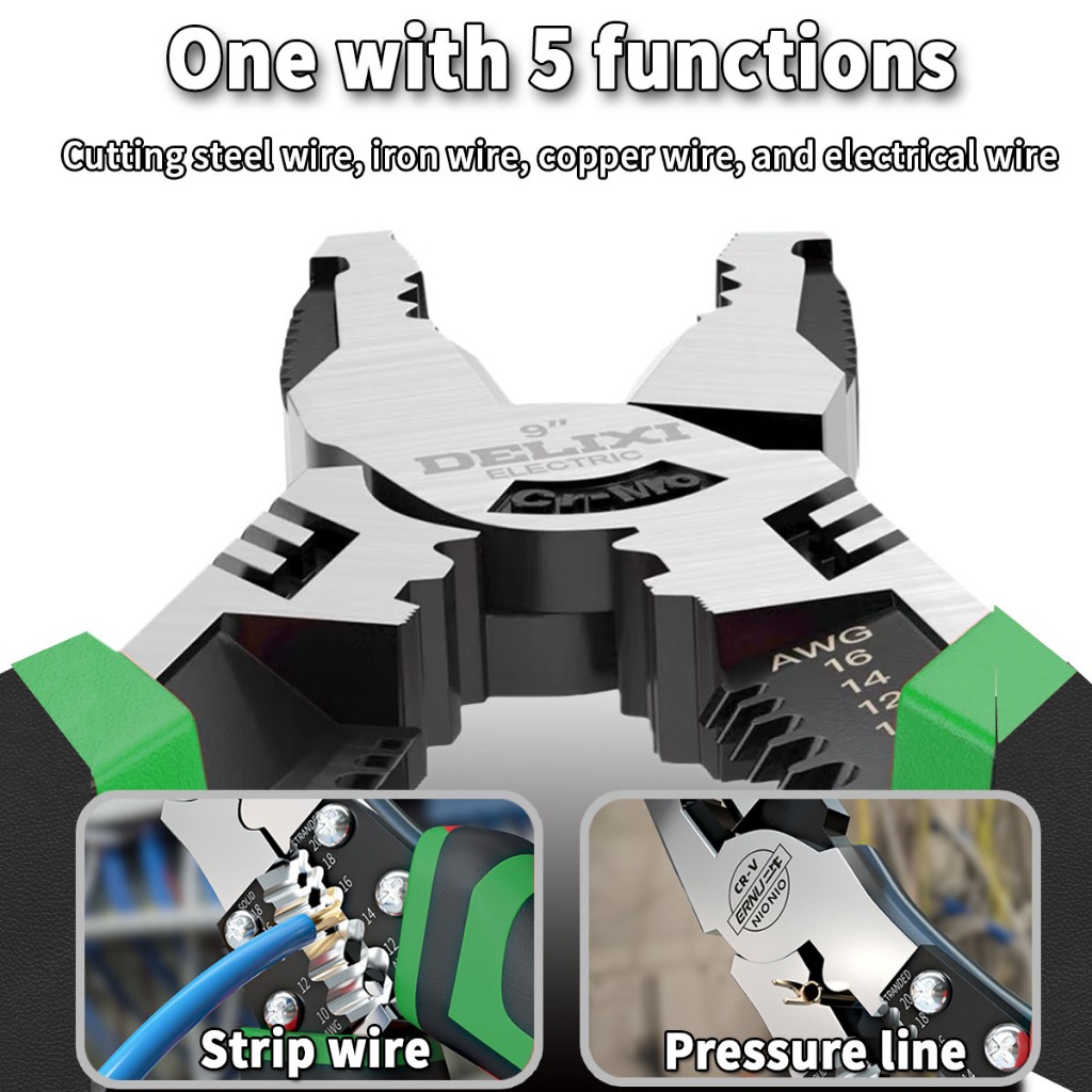 10 in 1 Combination Pliers chrome vanadium steel 9inch Multifunction ...