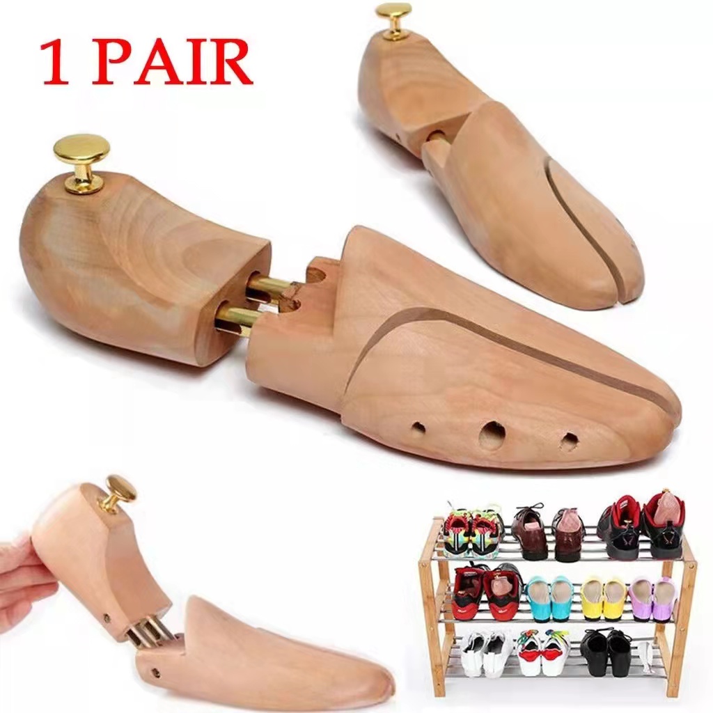 Pair of Adjustable Men Women Cedar Wood Shoe Trees Shaper Wooden ...