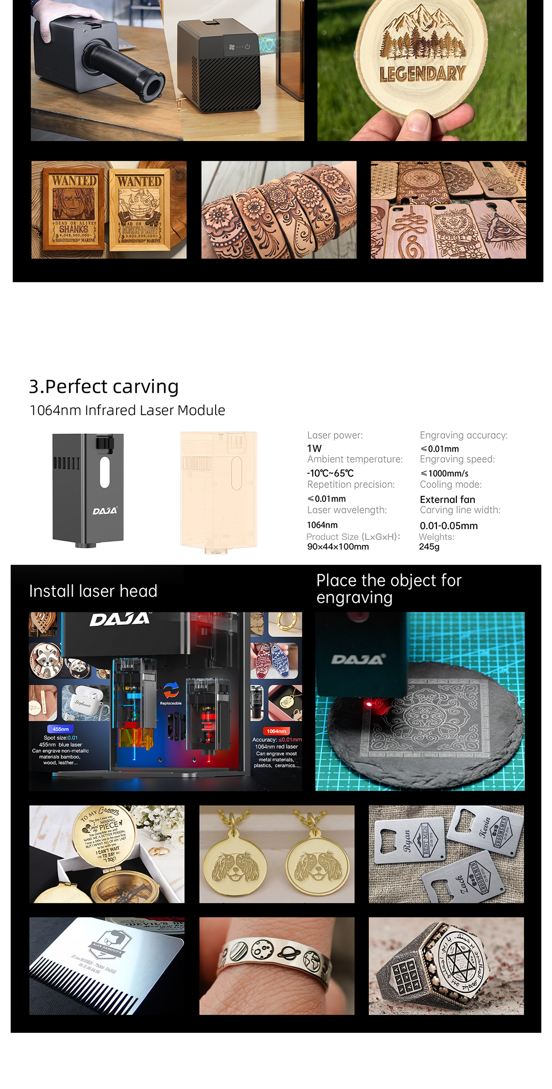 DAJA DJ6 Pro Laser Engraver with Higher Columns Portable Laser ...