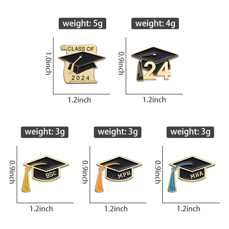 2025 College Graduate Enamel Pin Brooches Bachelor Hat Graduation ...