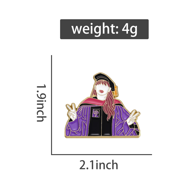 2025 College Graduate Enamel Pin Brooches Bachelor Hat Graduation ...