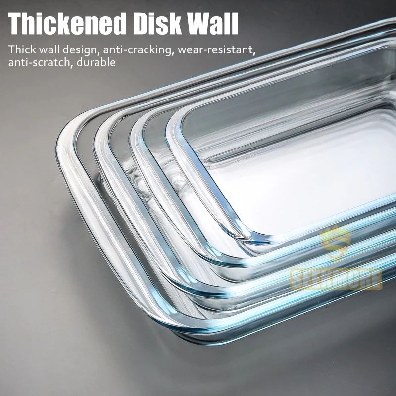 Home Microwaveable Glass Baking Dish Glass Pan Cooking Dish Rectangular ...