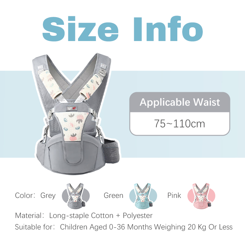 HamshMoc Ergonomic Baby Carrier Safety Backpack 3 In 1 Hipseat Carrier ...