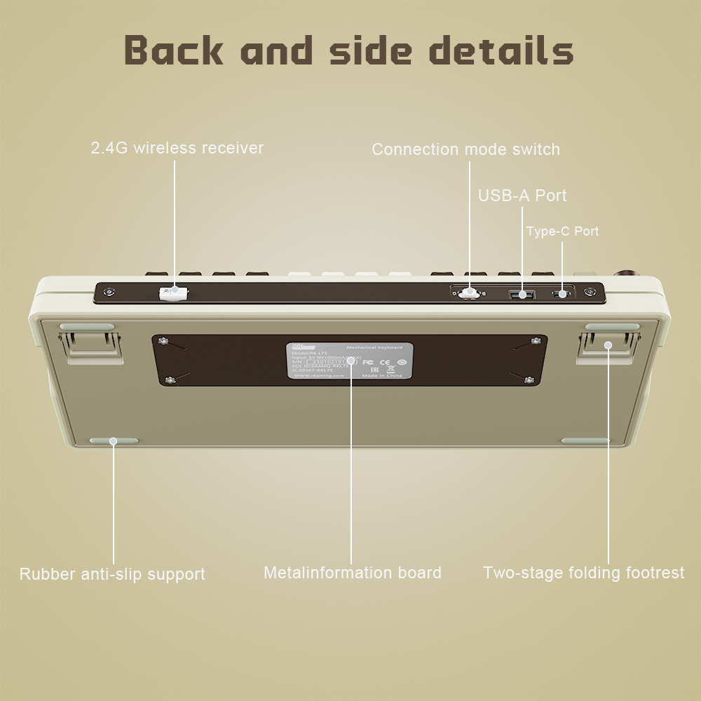 Royal Kludge RK L75 Knight Black 85 Key Diy Tri-Mode RGB Wired ...