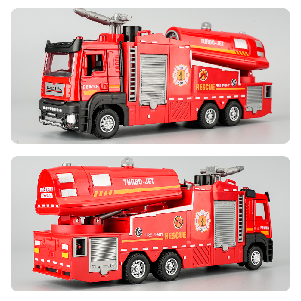 Fire Truck Toy Metal Cab,Firetruck Toy with Lights,Sounds,Working Water ...