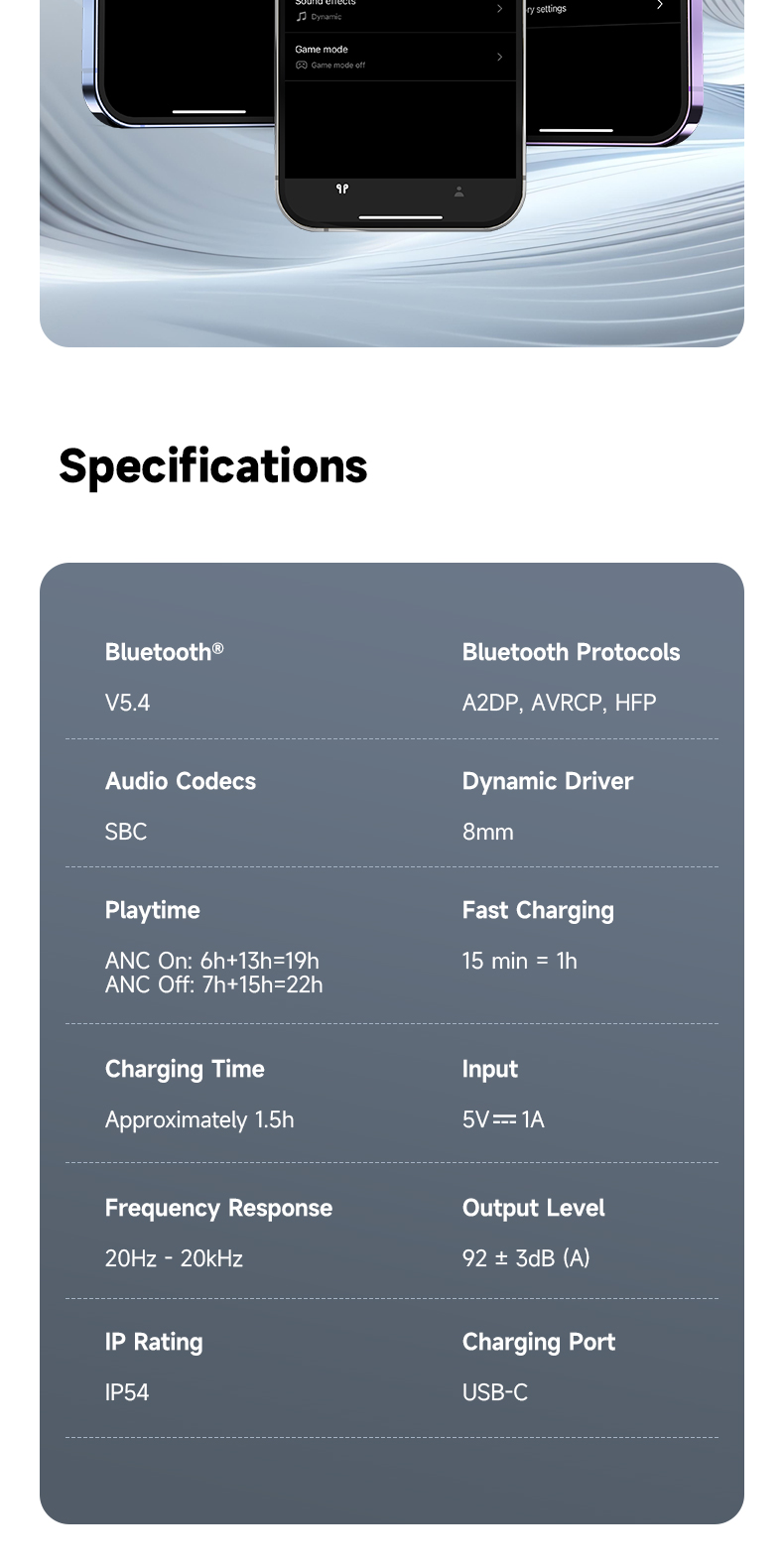 EDIFIER T30 Bluetooth V5.4 Earbuds Active Noise Cancellation Earphones ...