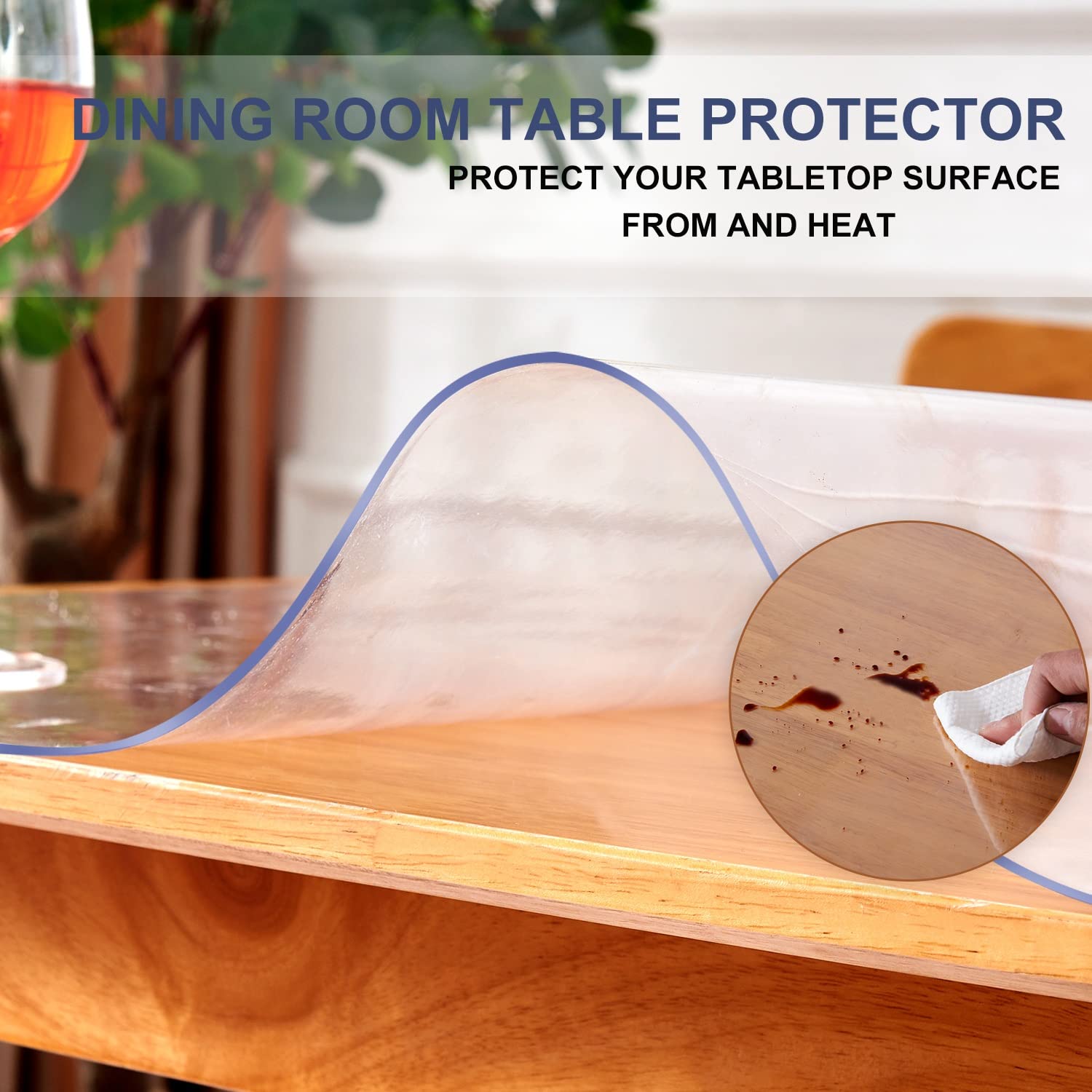 4/6/8/10/12 Seater 200% transparent 4mm PVC plastic table cover for ...