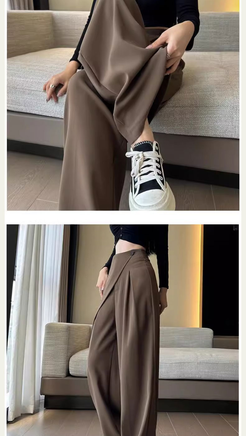 Plus Size S-2XL Women's Square Pants High Waist Wide Leg Trousers ...