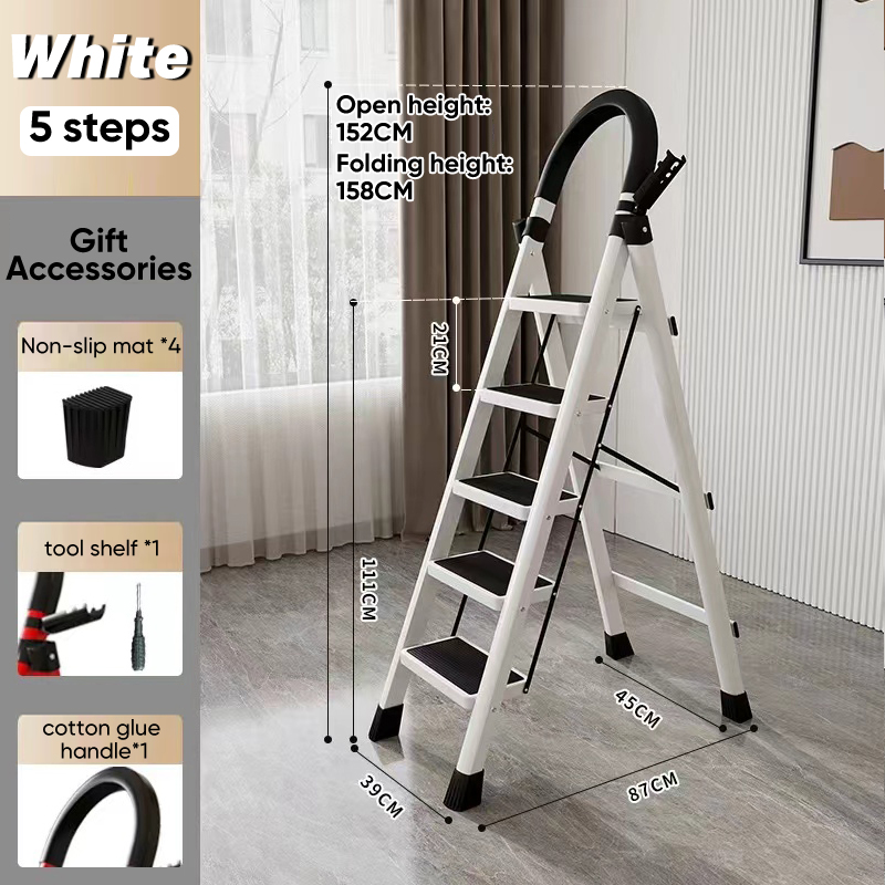 Shall Ladder Foldable Aluminum Carbon Steel Thicker Ladder 4/5/6 steps ...