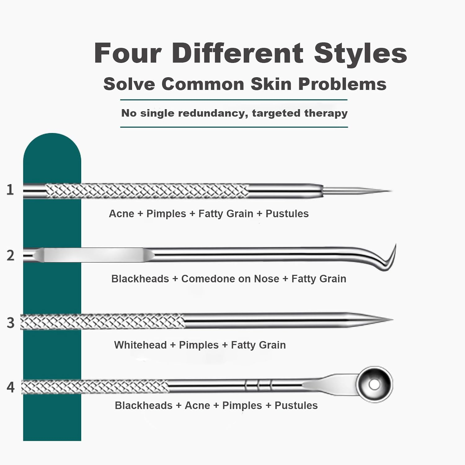 5pcs/Set Stainless Steel Acne Clip Acne Blackhead Needle | Shopee ...