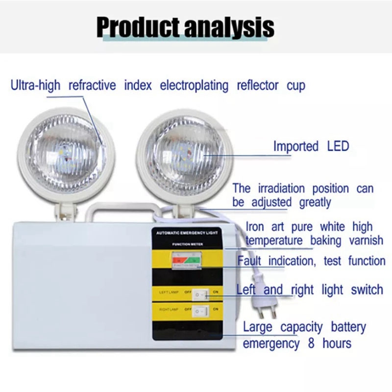 SP* Emergency Lamp LED Rechargeable Twinhead Rechargeable dual head LED ...