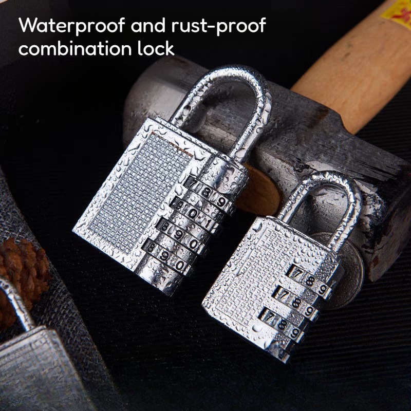 Waterproof Combination Lock 3-Digit Code Lock Long Hook Heavy Duty ...