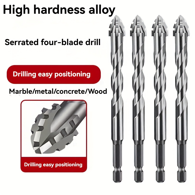 Four-Edged Serrated Eccentric Drill for Precision Hole Drilling in Tile, Concrete, Ceramic and ...