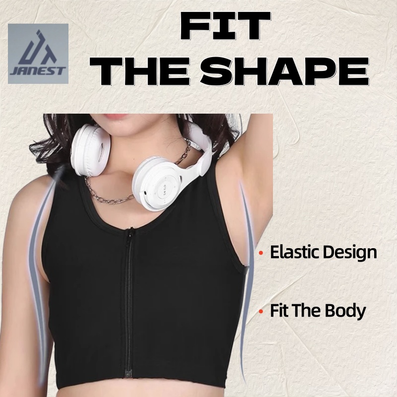 Bandage Chest Binder Front Zipper Short Breathable Breast Binder 3 ...