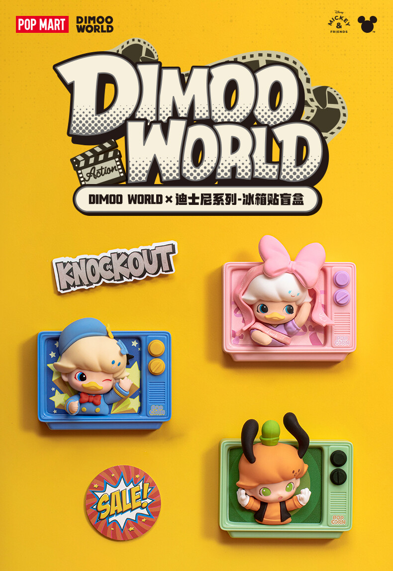 Popmart · DIMOO WORLD x Disney Series-Refrigerator Sticker Mystery Box ...