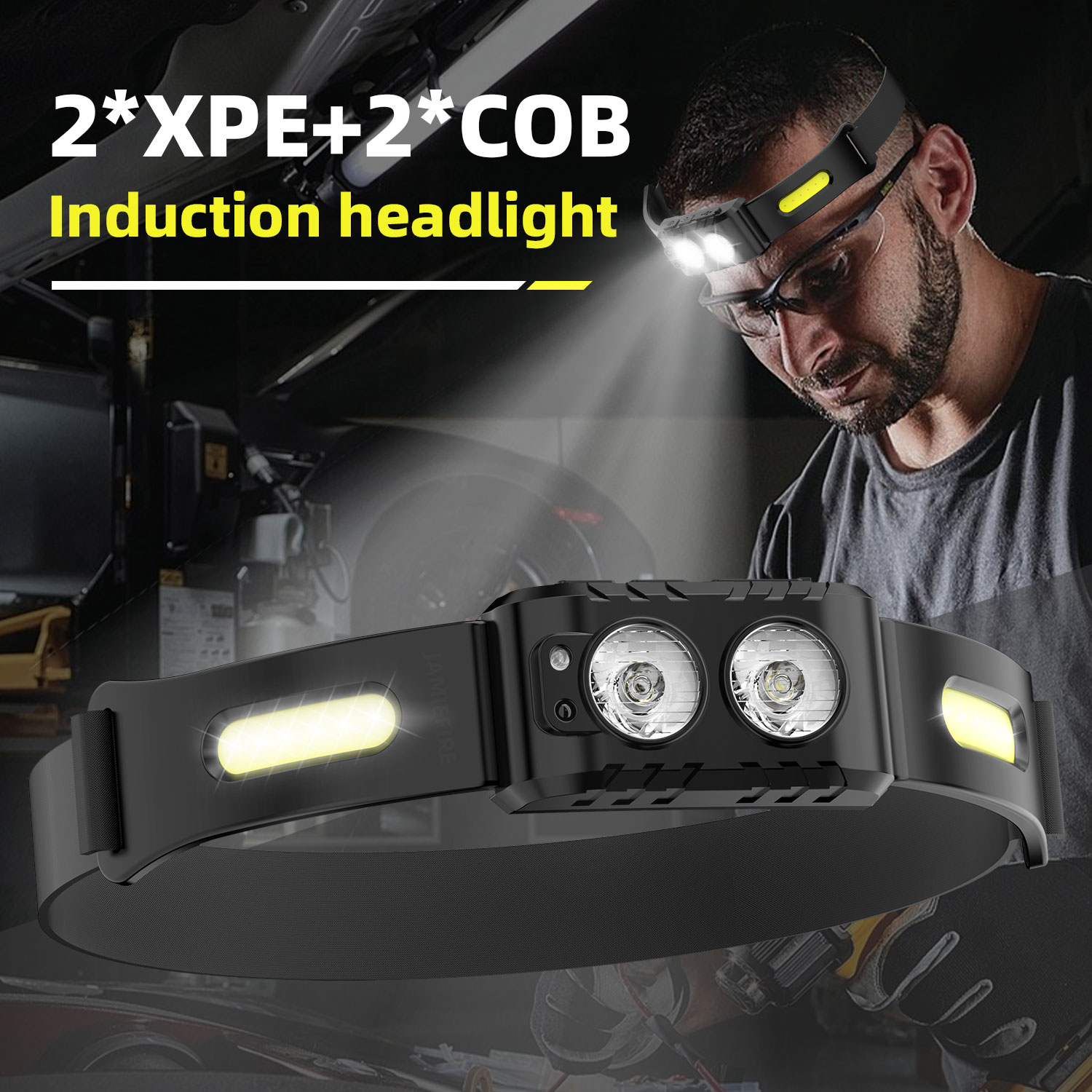 HaixnFire HP29 headlight COB outdoor multi-function waving induction ...