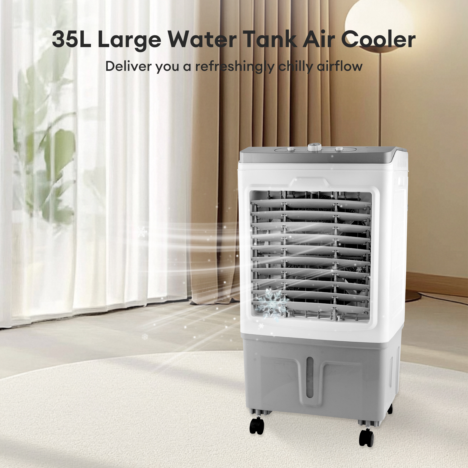 HODEKT Air Cooler Fan Mobile Air Conditioner Super Wind Power Remote ...