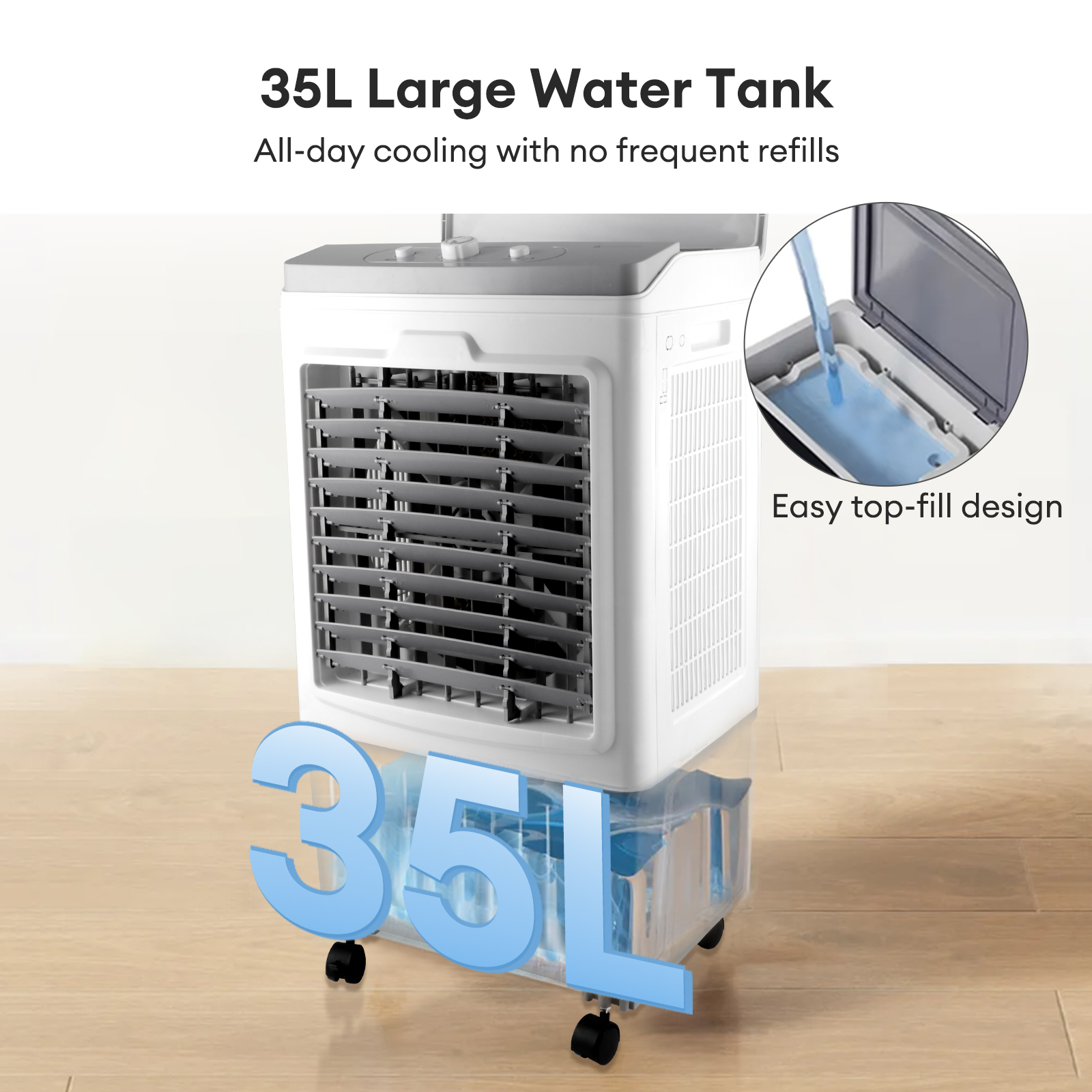 HODEKT Air Cooler Fan Mobile Air Conditioner Super Wind Power Remote ...
