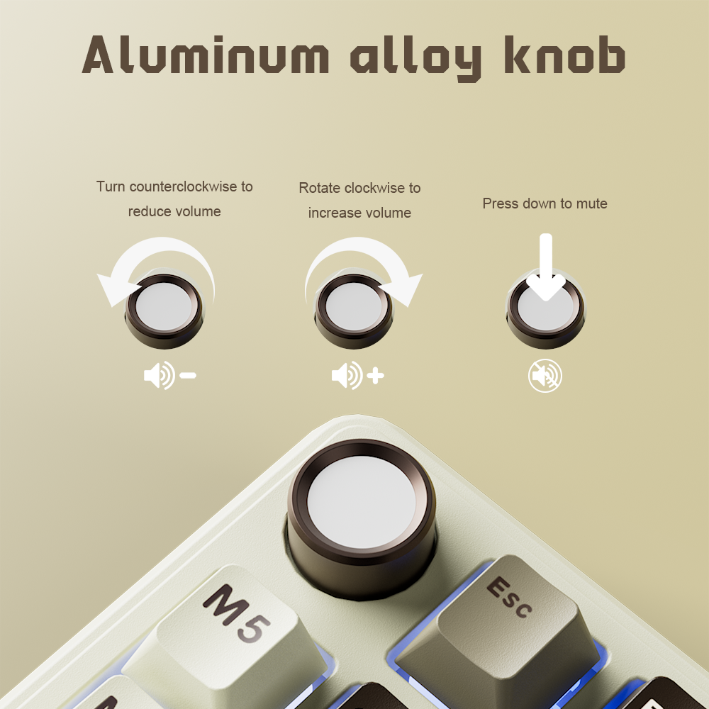 Royal Kludge RK L75 Mocha Grey 85 Key Diy Tri-Mode RGB Wired Bluetooth ...