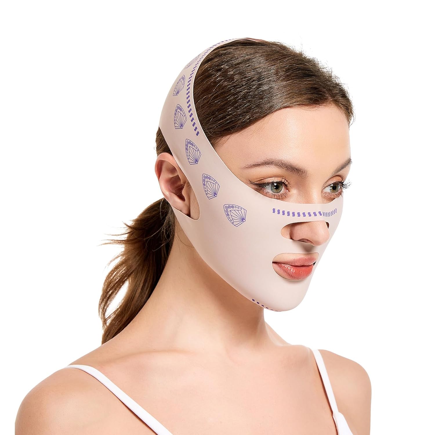 Facial Lifting Set: V-line Belt, Chin Mask & Double Chin Bandage, Soft ...