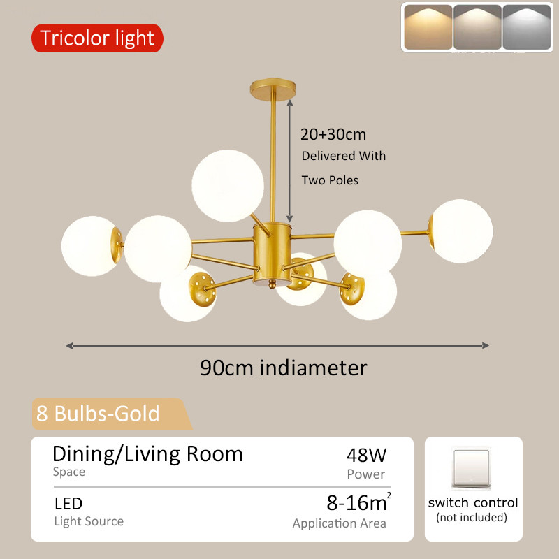 Nordic LED Chandelier Ceiling Light Living Room Pendant Lamp Bar ...