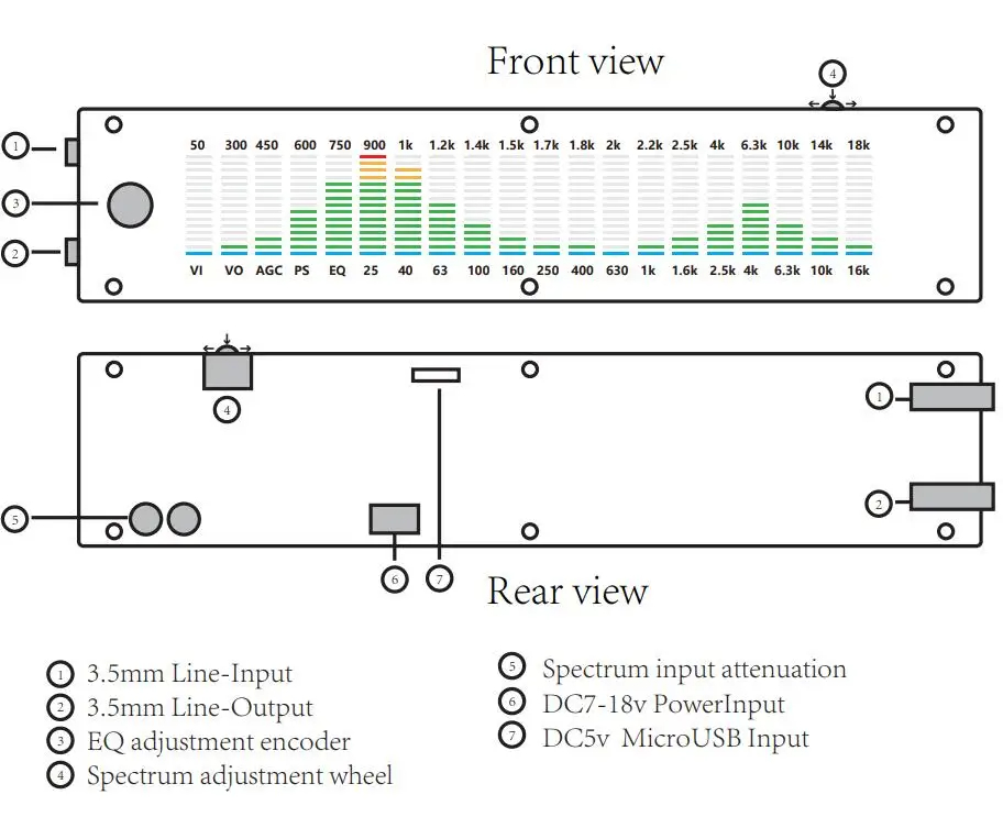 DSP equalizer EQ Pickup Rhythm Music Spectrum LED Audio Level Indicator ...