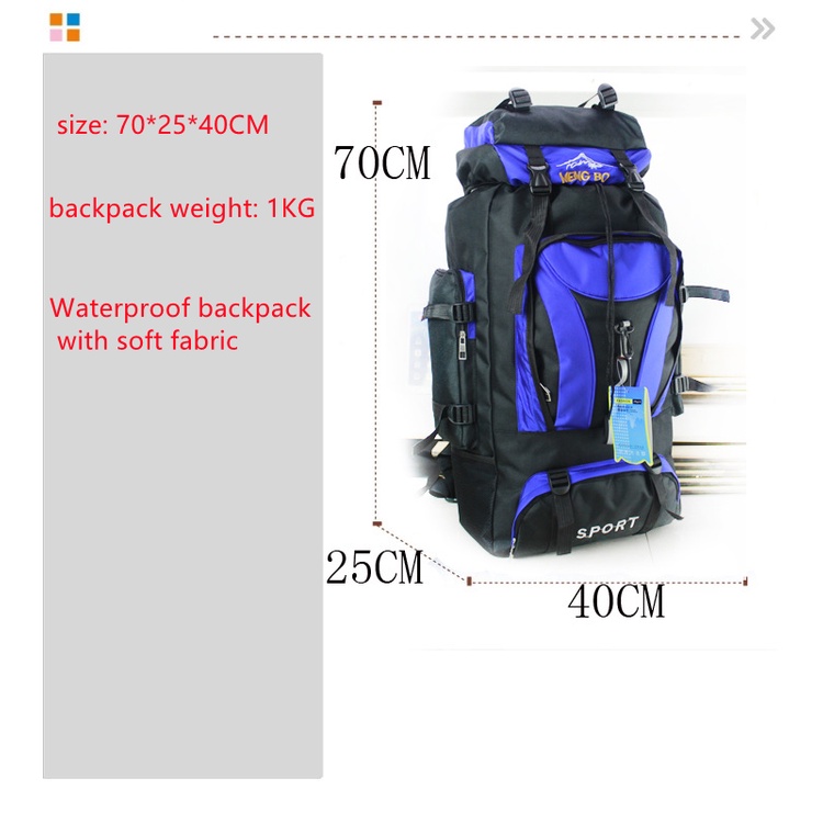 100L Outdoor / Hiking / Trekking / Travel Backpack Waterproof Bagpack ...