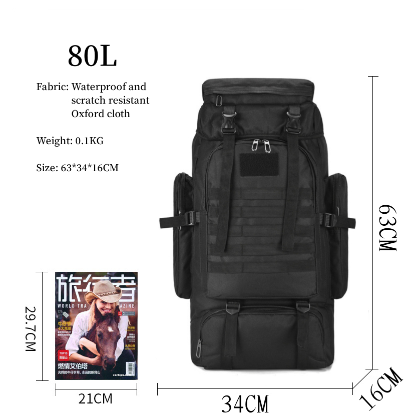 Hiking Backpack 100L Waterproof Outdoor Sport Camping Bag Travel ...