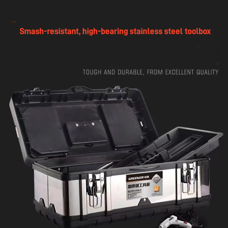 Stainless steel Metal Hand Toolbox Multifunction Toolbox On-Board ...