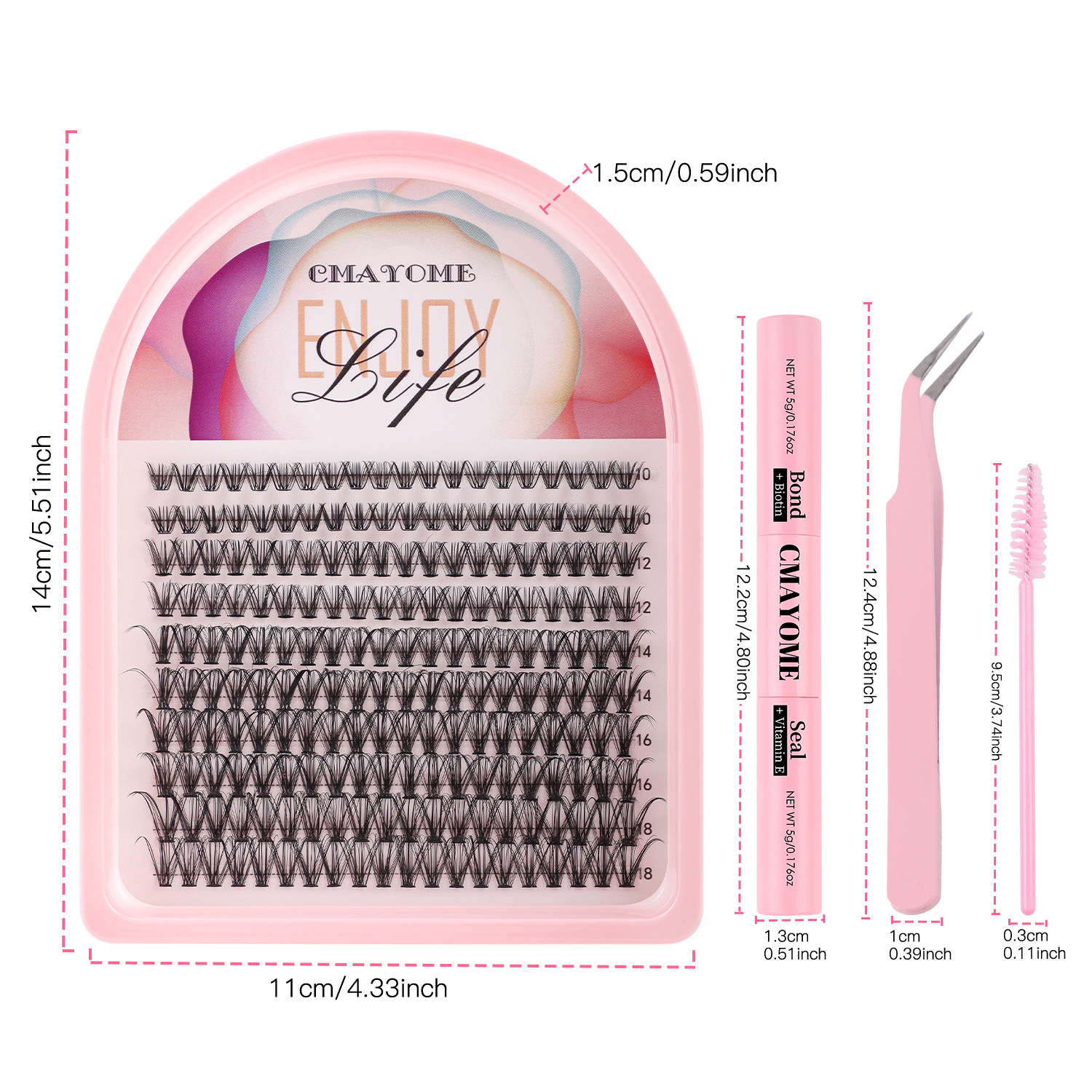 200 Clusters False Eyelash Extension Kit Mixed Lengths 30+40+50+60+80 ...