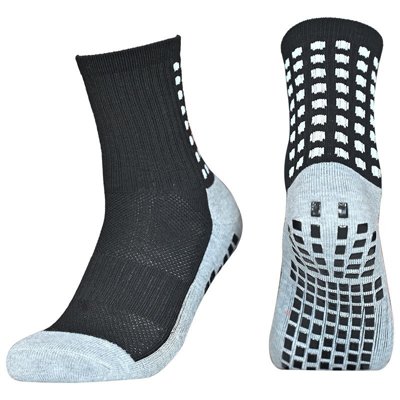 2-Pair Football Socks Set with Compression Leg Sleeves & Anti-Slip ...