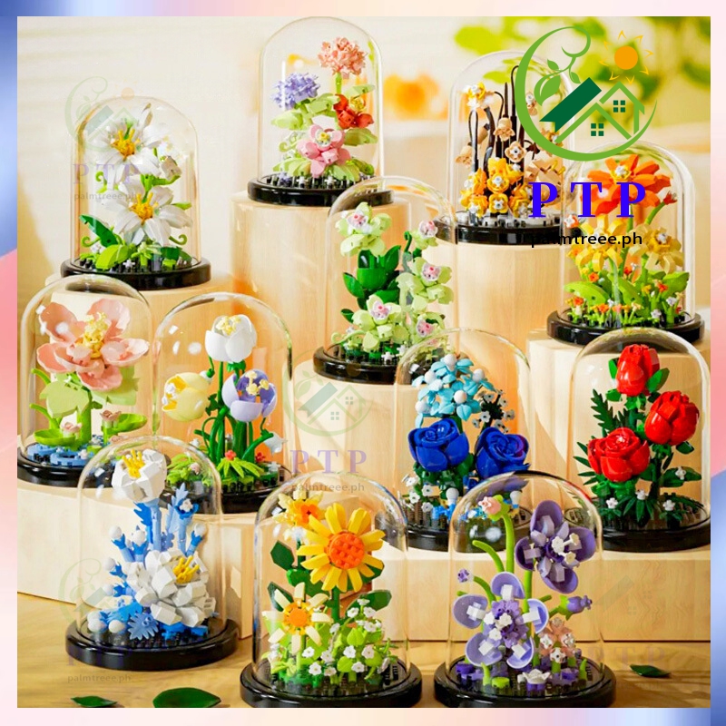 【Fast Delivery】Flower Building Blocks Rose Bouquet Brick Decoration ...