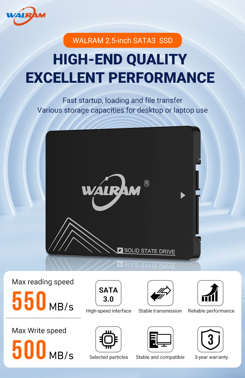 Walram SSD 128GB 256GB 512GB Solid State Drive 3D TLC 2.5″ SATA SSD for ...