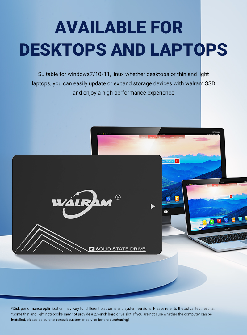 Walram SSD 128GB 256GB 512GB Solid State Drive 3D TLC 2.5″ SATA SSD for ...