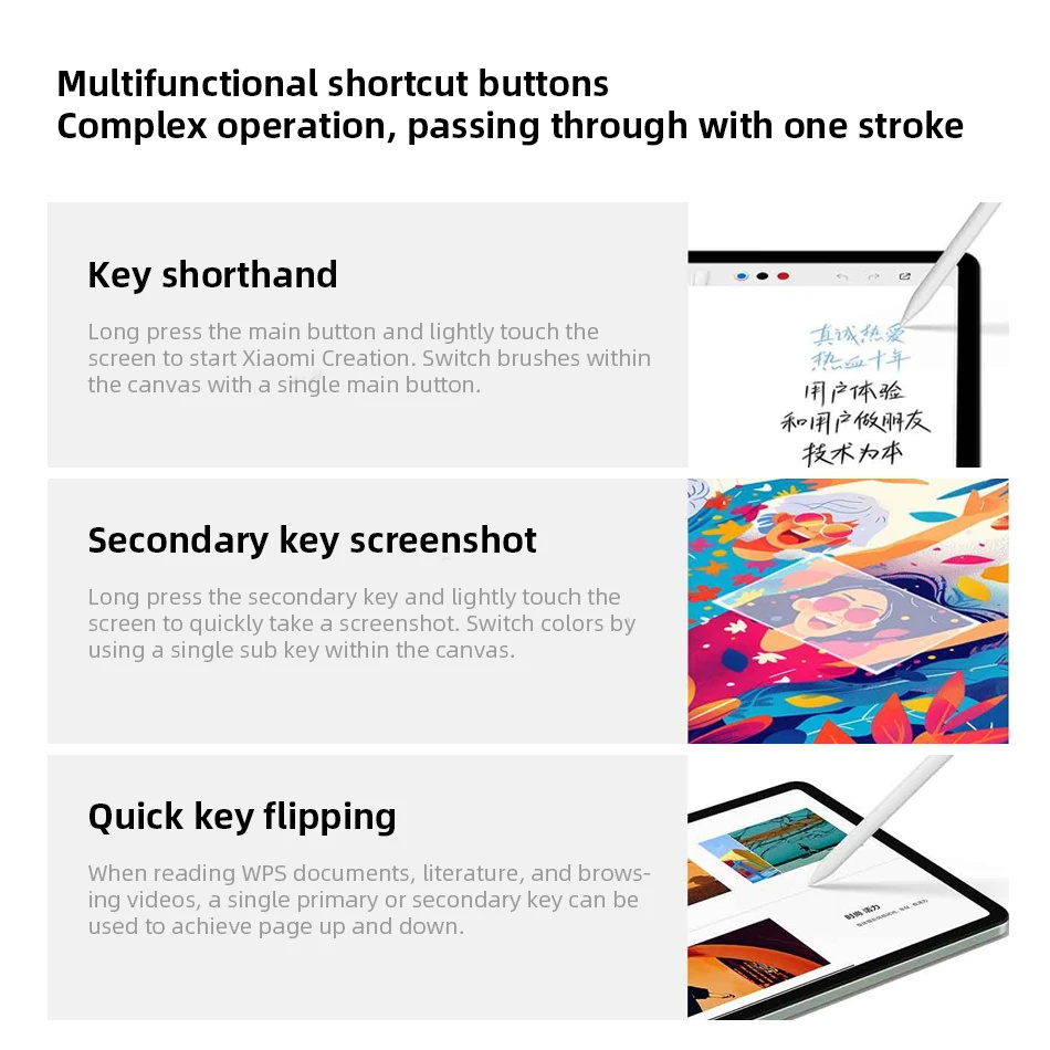 Redmi Stylus Pen 240Hz Draw Writing Screenshot Tablet Screen Touch 4096 ...