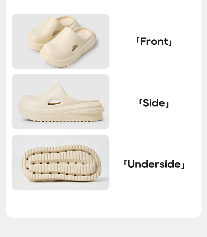 UTUNE Thick Sole Mueller Slippers Round Toe Half Slippers EVA Non-slip ...